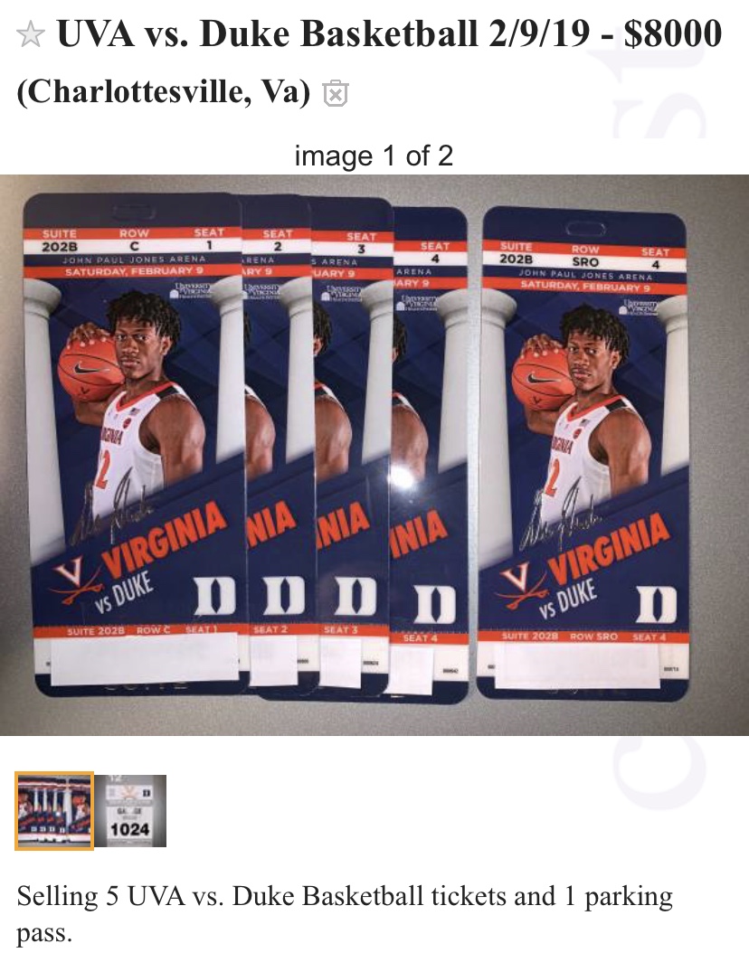 UVA-Duke Hottest Ticket In Town - Jerry Ratcliffe